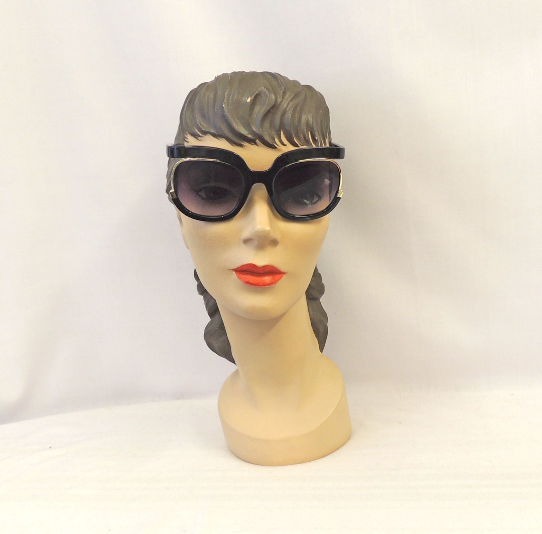 Kerry Black Big Frame Vintage Style Sunglasses Retro 1970's 1980s Style ...