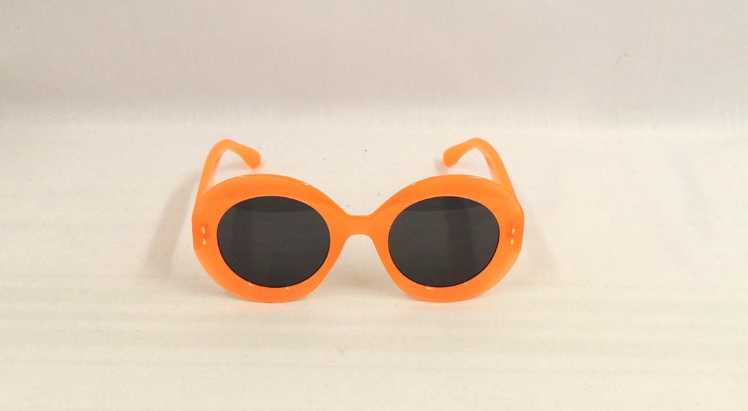 Nina Orange Large Round Retro 1960's 1970s Style Sunglasses UV400 - Etsy