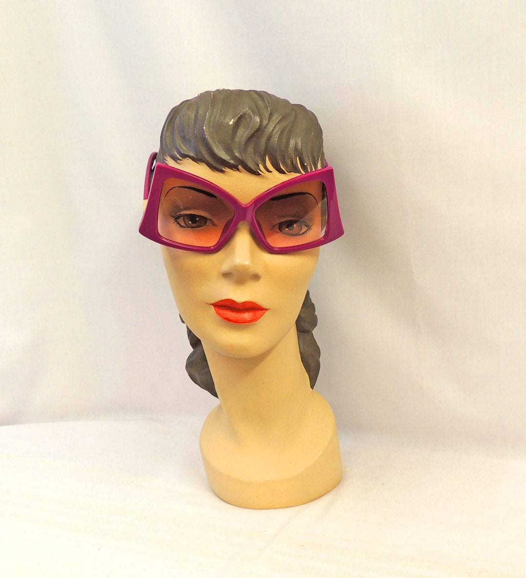 Fiona Fuchsia Oversized Sunglasses Retro 1970's 1980s Style UV400 - Etsy