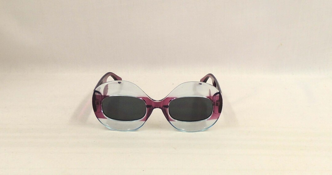 Lola Purple & Clear Blue Space Age Oval Retro Mod Go Go Sunglasses 1960 ...