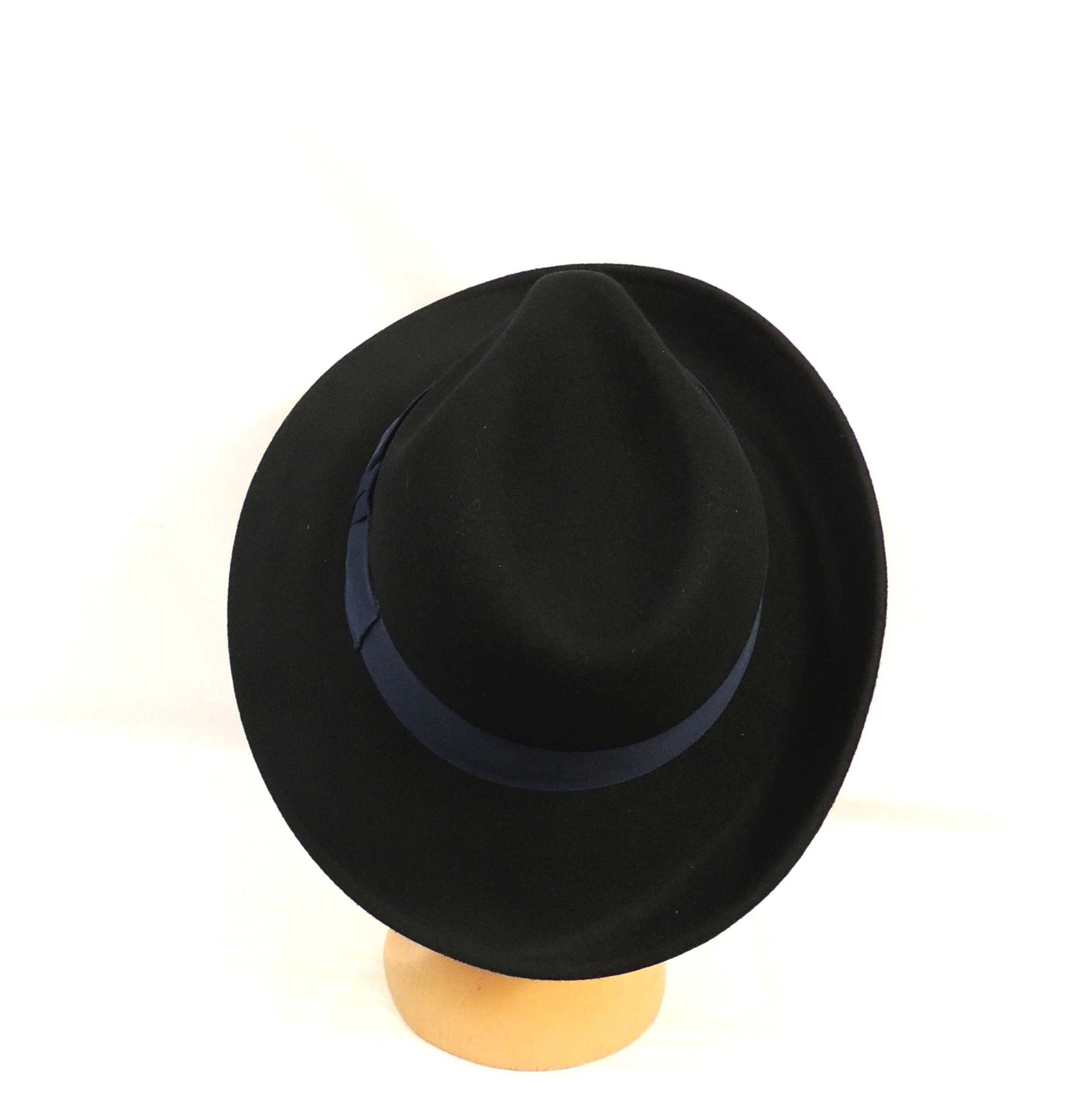 Black & Navy Vintage Style 1930’s 1940’s Inspired 100% Wool Felt Large ...