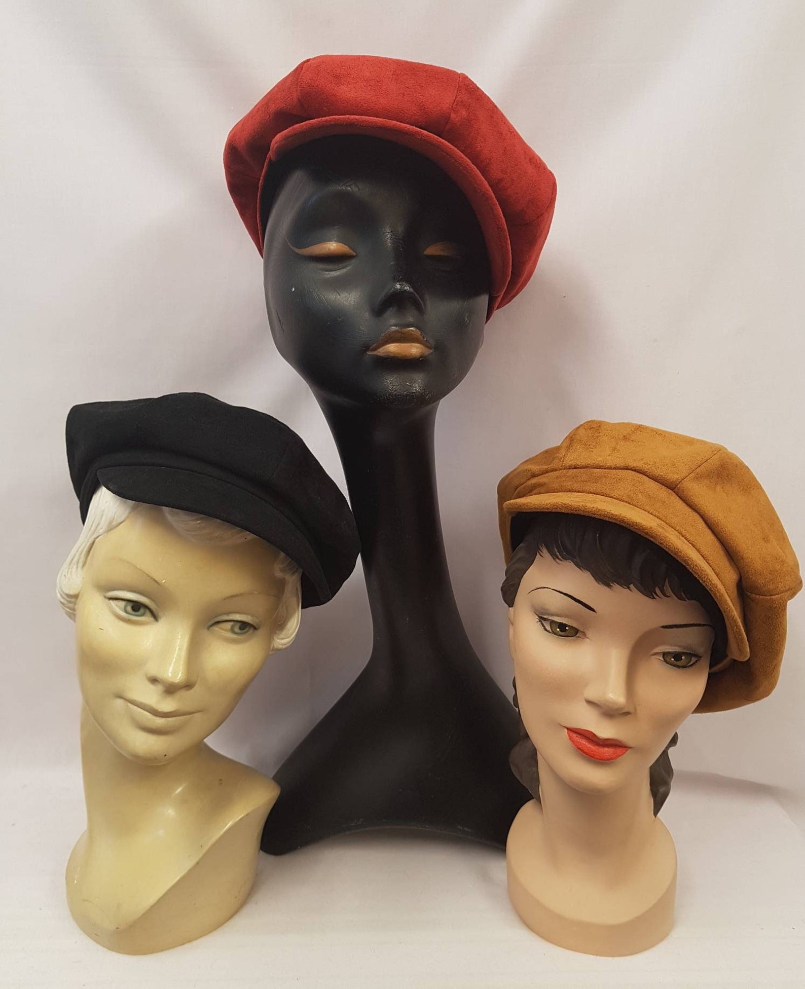 Suedette Vintage Style 1930s 1940s Baker Boy/girl News Boy Cap | Etsy UK