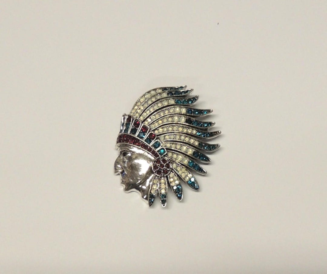 Red Indian Chief Vintage Style Novelty Brooch - Etsy