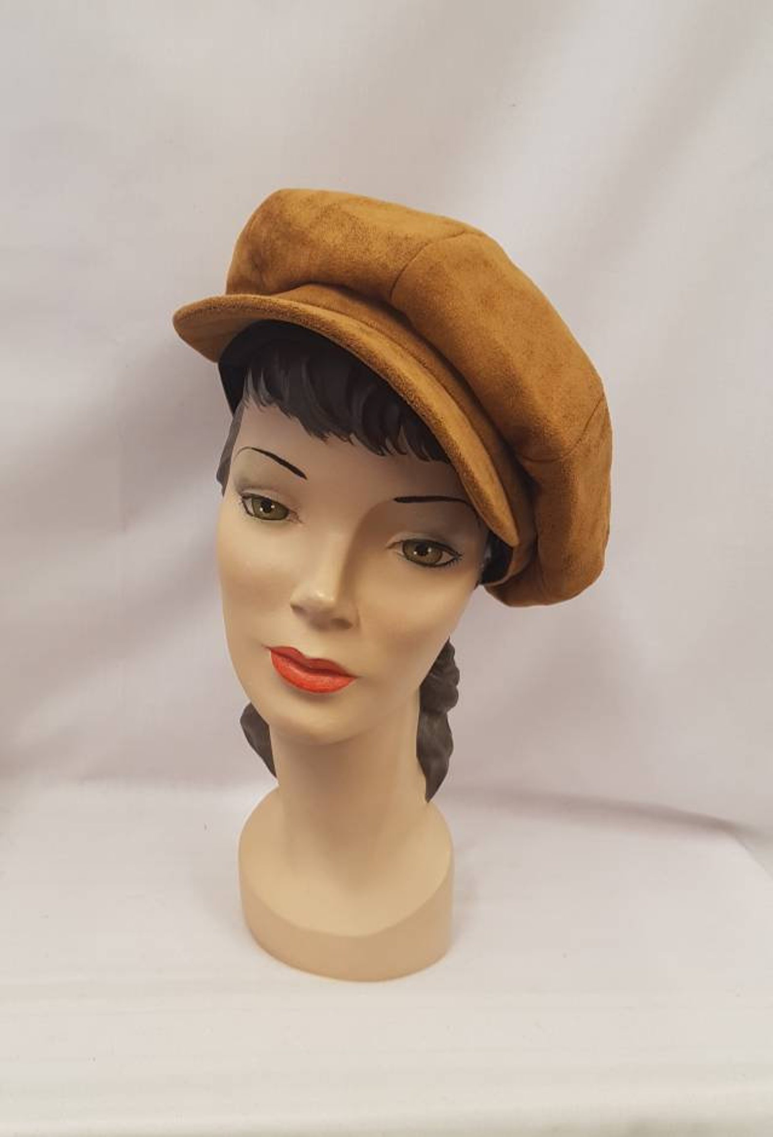 Suedette Vintage Style 1930s 1940s Baker Boy/girl News Boy Cap - Etsy UK