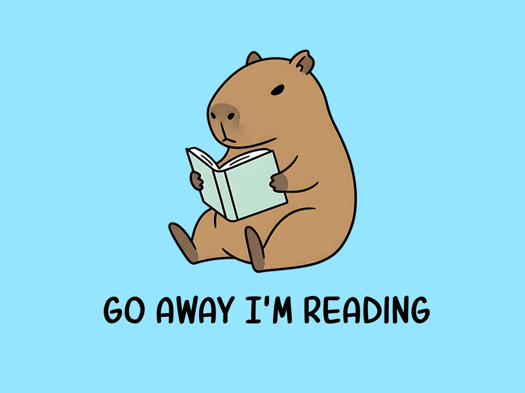 Capybara Reading A Book Lover - Funny Bookworm Introvert - Png File - Etsy