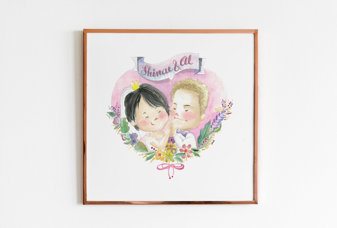 Customized Watercolor Portrait Painting for Couple/family; Couple ...