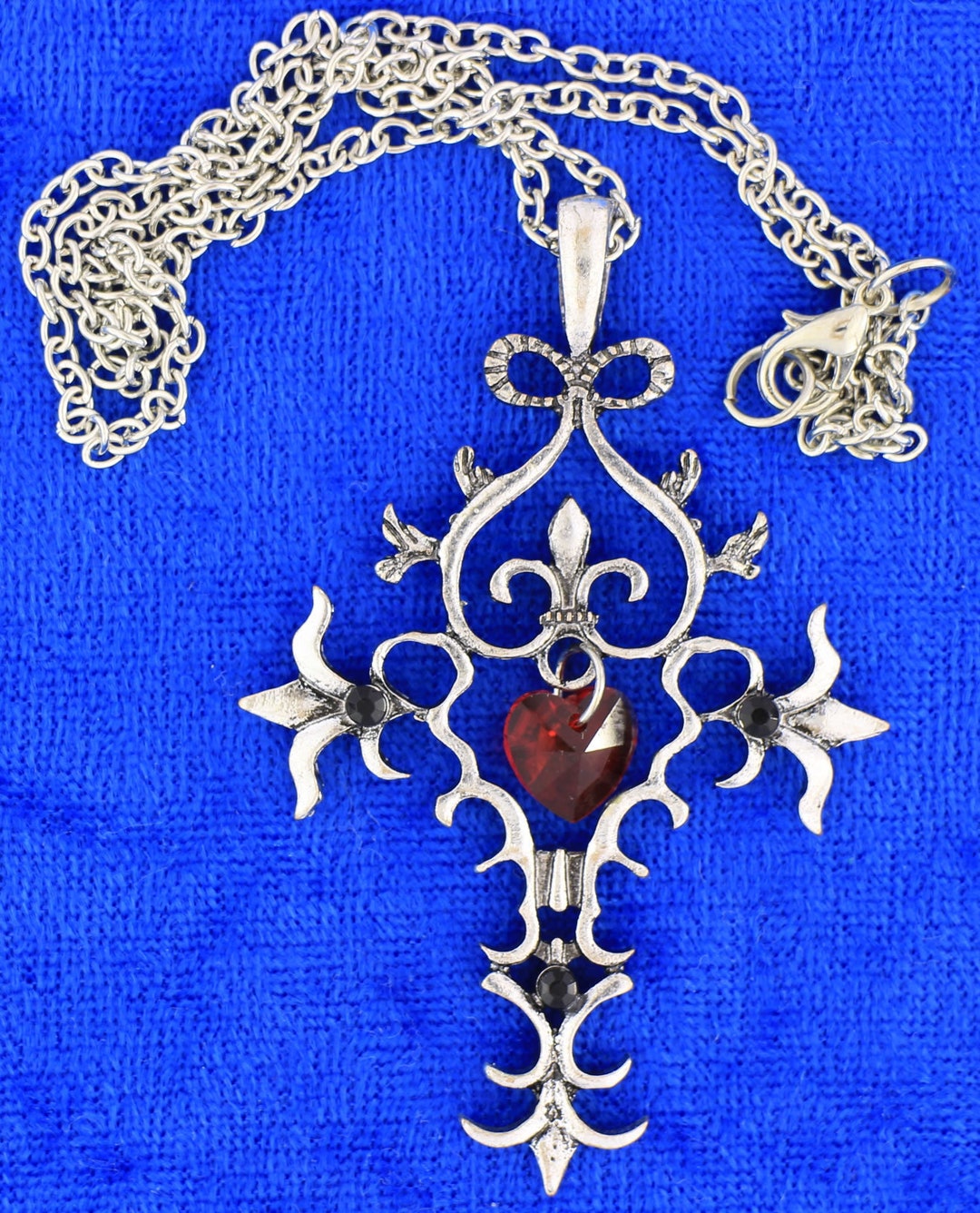 Sacred Heart Cross Necklace or Keychain Vampire Diaries - Etsy