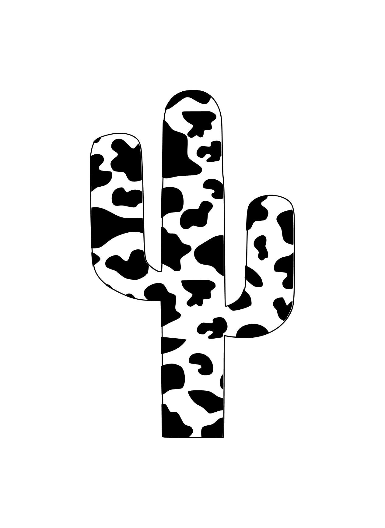 Cow Print Cactus SVG PNG Digital Download - Etsy Canada