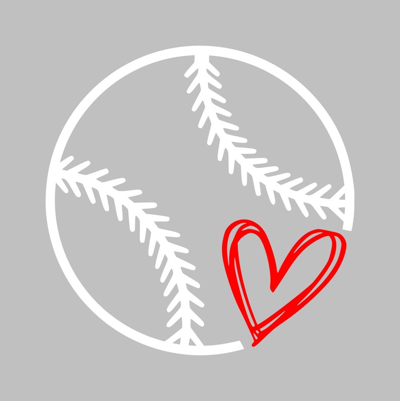 Corazón De Béisbol Svg Png Digital Descargar Etsy