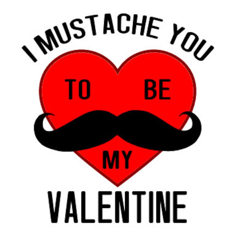 Mustache Heart - Etsy