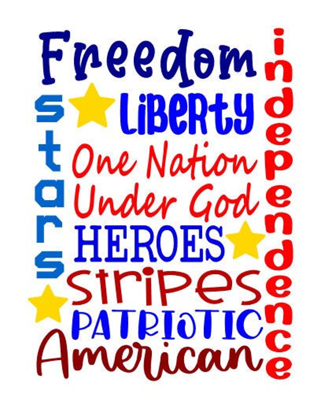 July 4th Word Art - SVG, PNG Digital Download - Etsy