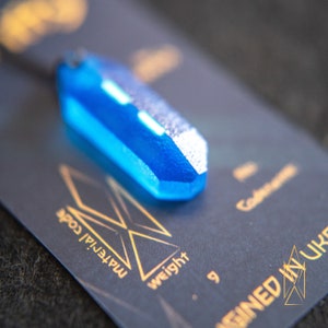 Entry Shifty, Translucent Geometric Pendant Made of Dark Blue Resin ...