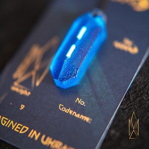 Entry Shifty, Translucent Geometric Pendant Made of Dark Blue Resin ...