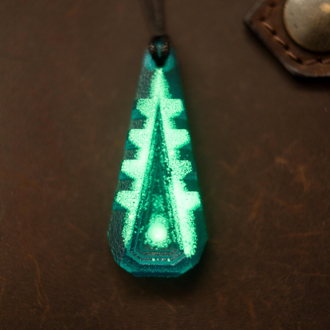 Entry Tactility, Translucent Geometric Pendant Made of Green Blue Resin ...