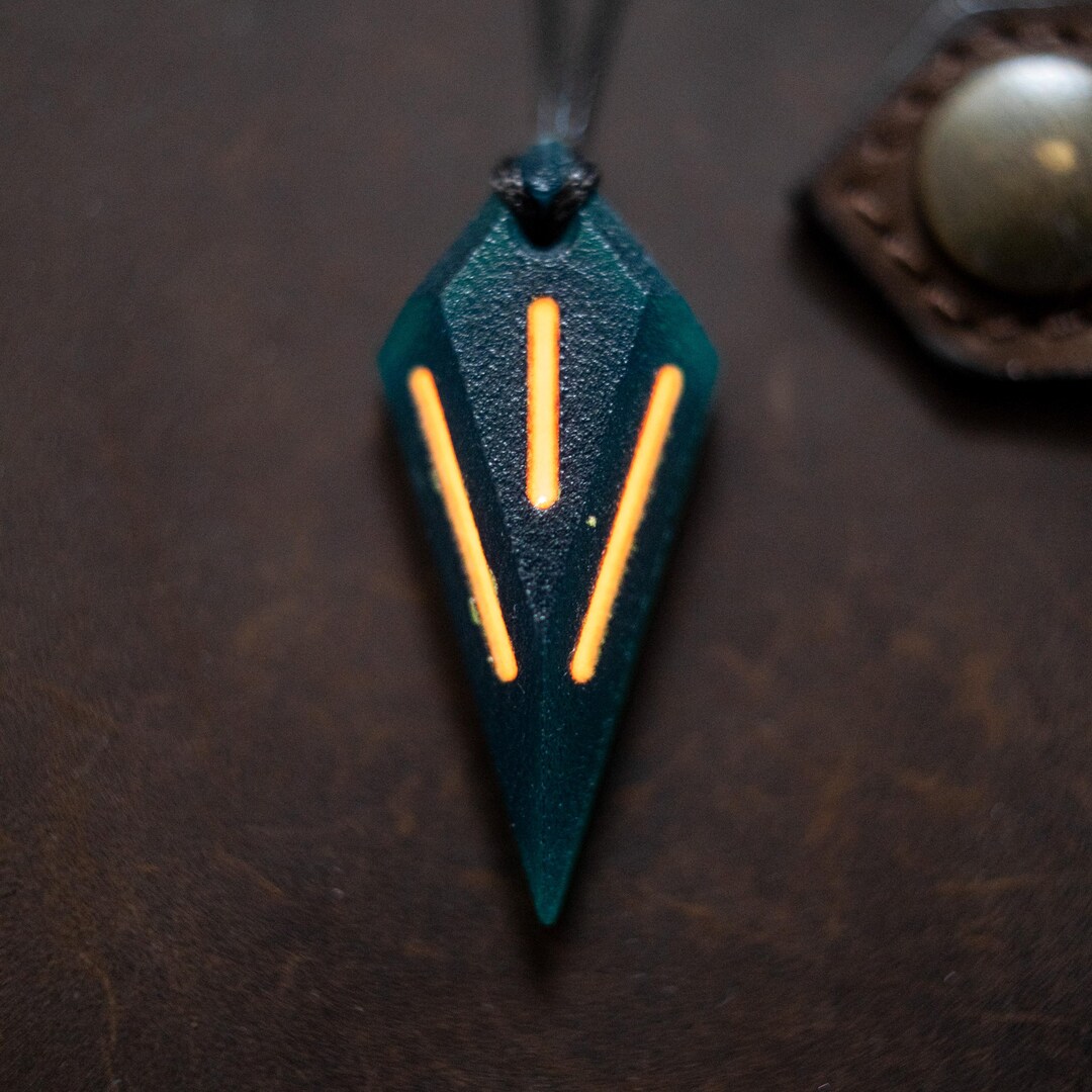 Entry Spectre, Translucent Pendant Made of Deep Green-blue Resin and ...