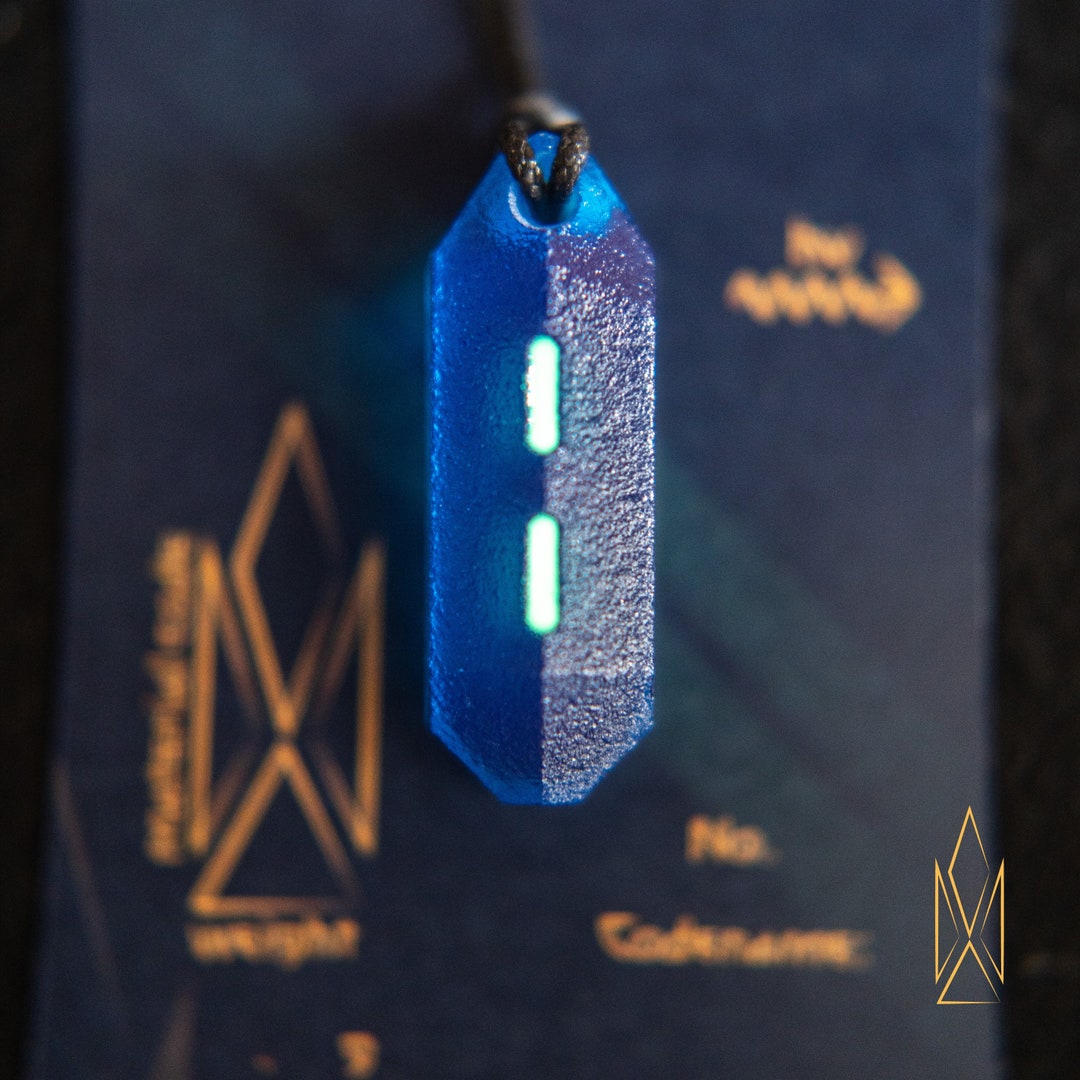 Entry Shifty, Translucent Geometric Pendant Made of Dark Blue Resin ...