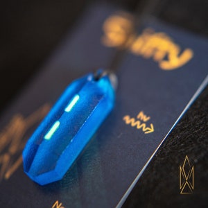 Entry Shifty, Translucent Geometric Pendant Made of Dark Blue Resin ...