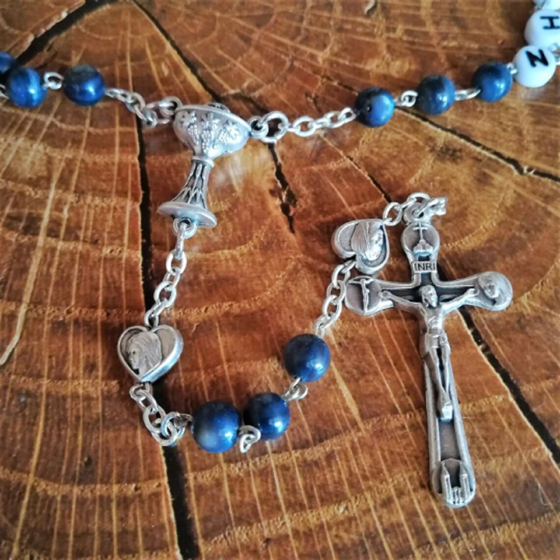 Personalized First Communion Rosary Boys Personalized - Etsy