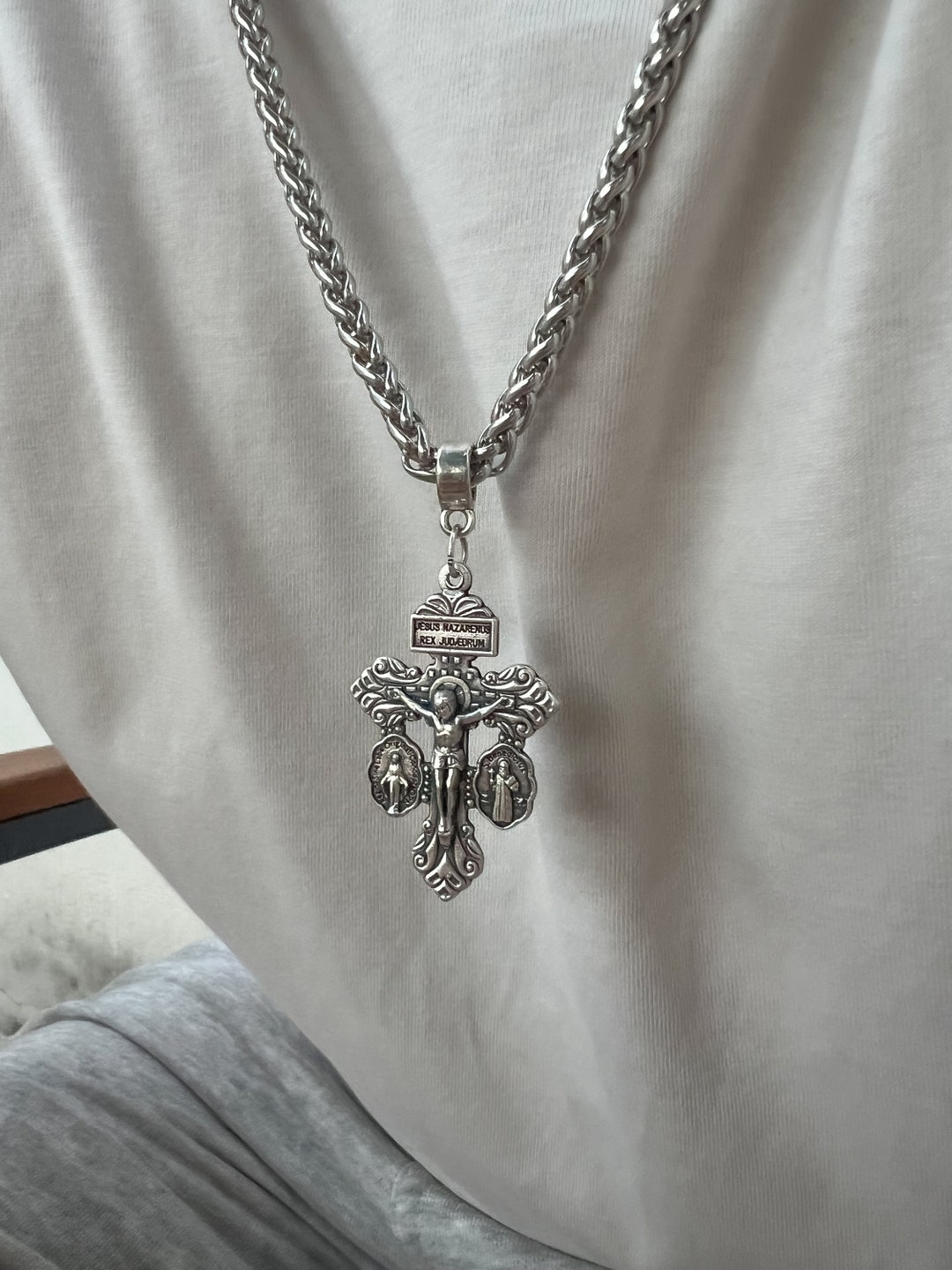 Catholic Necklace for Men Pardon Cross Pendant Crucifix Miraculous ...