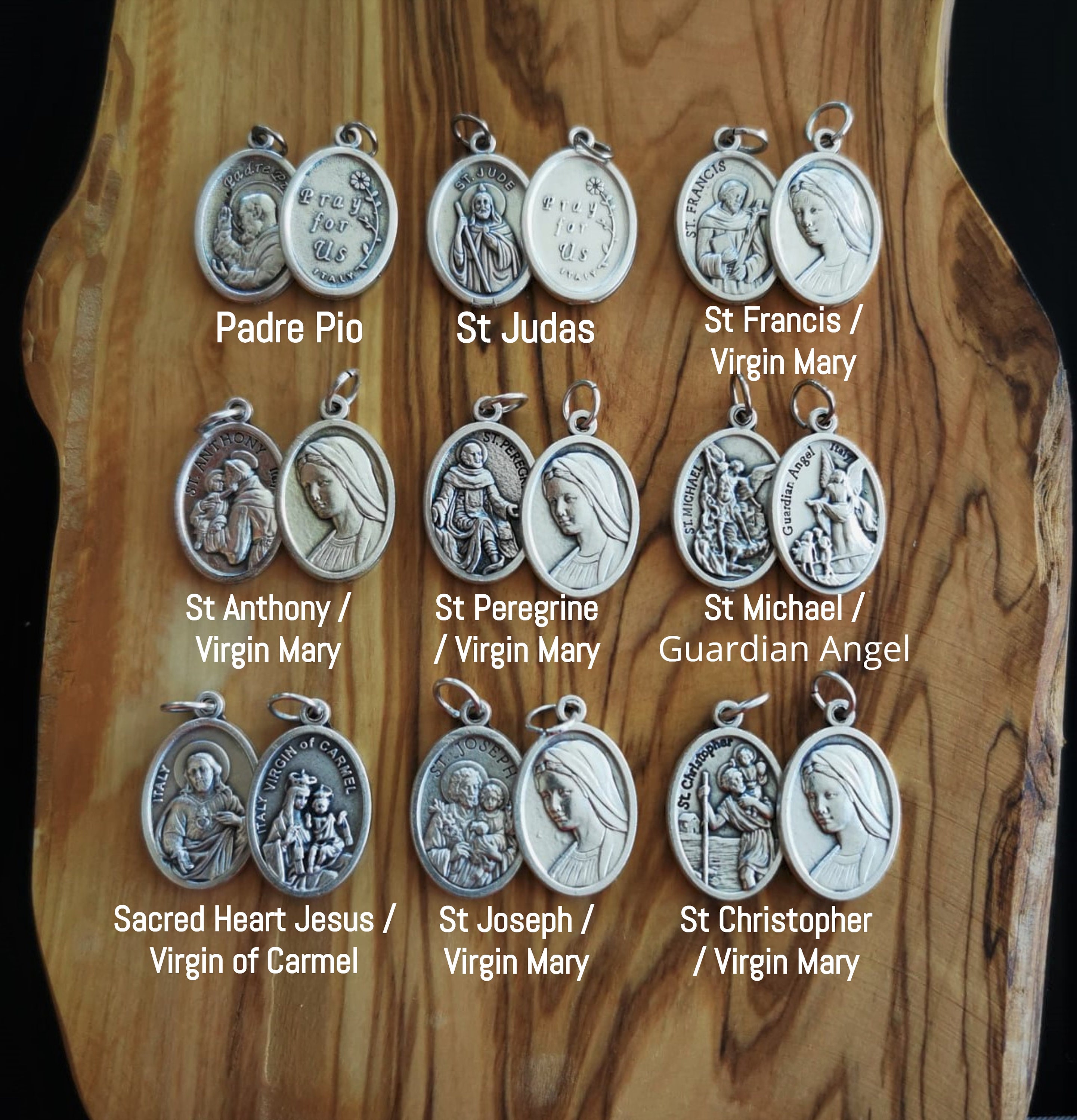 Catholic Cross Chain Necklace Reversible Saint Pendant Men - Etsy