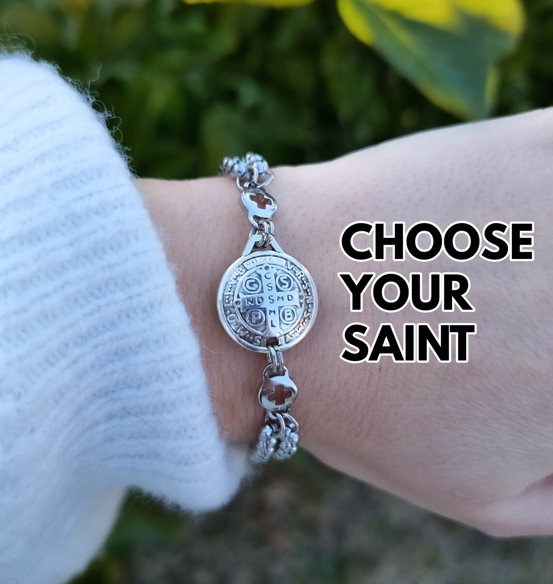 Saint Benedict Pendant Bracelet, St Benedict Bracelet, Christian Gifts ...