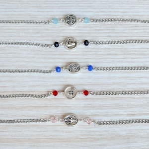 Catholic Chain Bracelet, Dainty Religious Jewelry, Gift for Her Women ...
