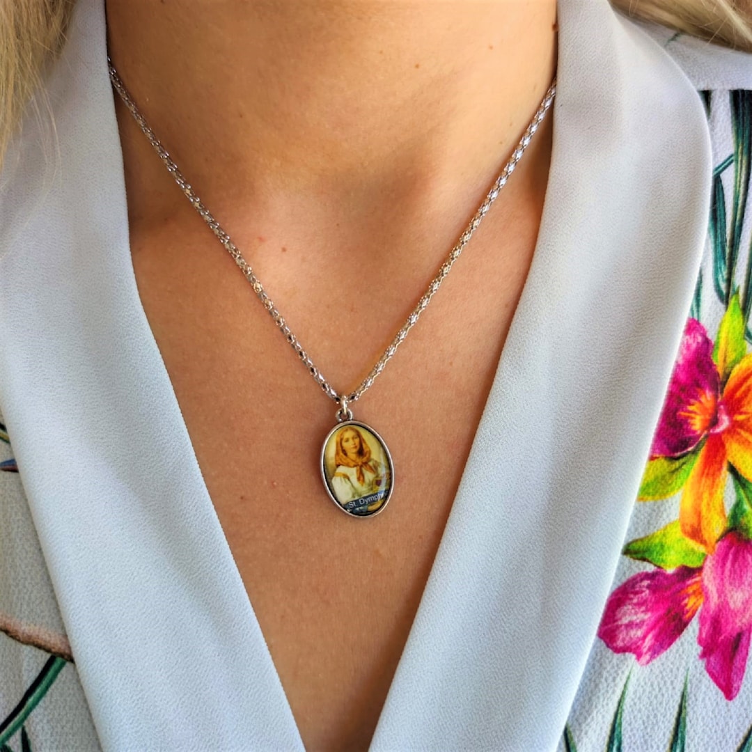 Anxiety Relief Necklace - St Dymphna Medal - Patron Saint of Depression ...