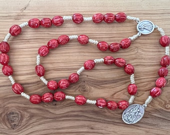 St Michael Chaplet Saint Michael Rosary Prayer Beads Wood Bead Rosary Patron of Military, Police ...