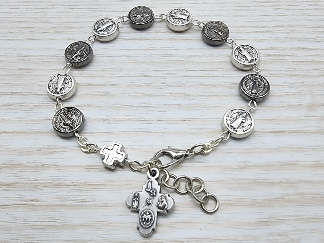 Custom Catholic Bracelet Saint Bracelet Adjustable Chain Bracelet ...