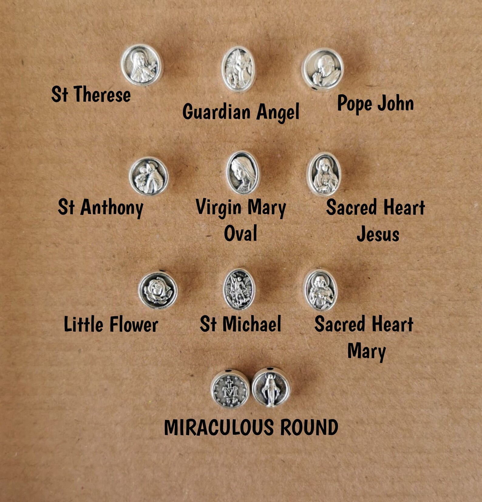 Wooden Beads Catholic Bracelet Patron Saint Medals Christian - Etsy