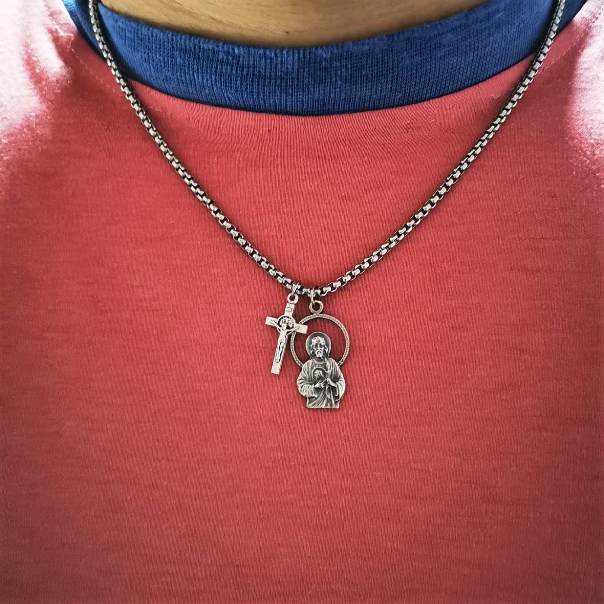 St Jude Necklace Catholic Saint Necklace St Jude Thaddeus - Etsy