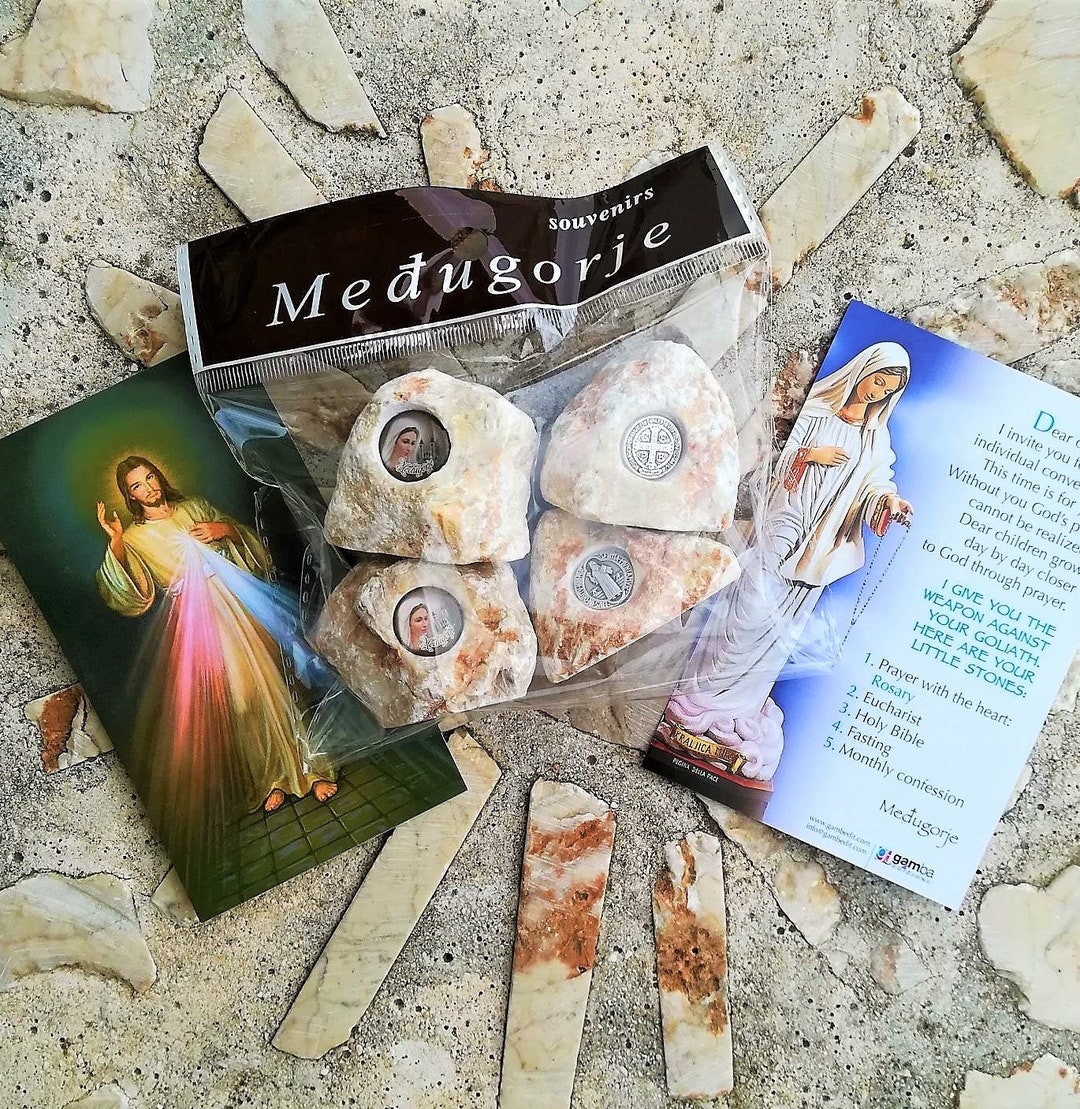 Handmade Catholic Stone Figurines From Medjugorje *set of 4* Religious ...