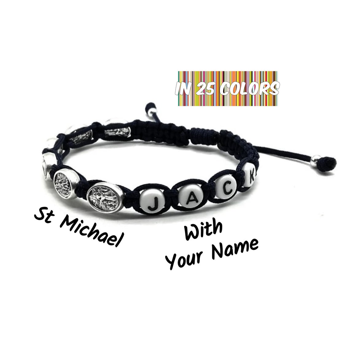 Personalized St Michael Bracelet Personalized Gift St | Etsy
