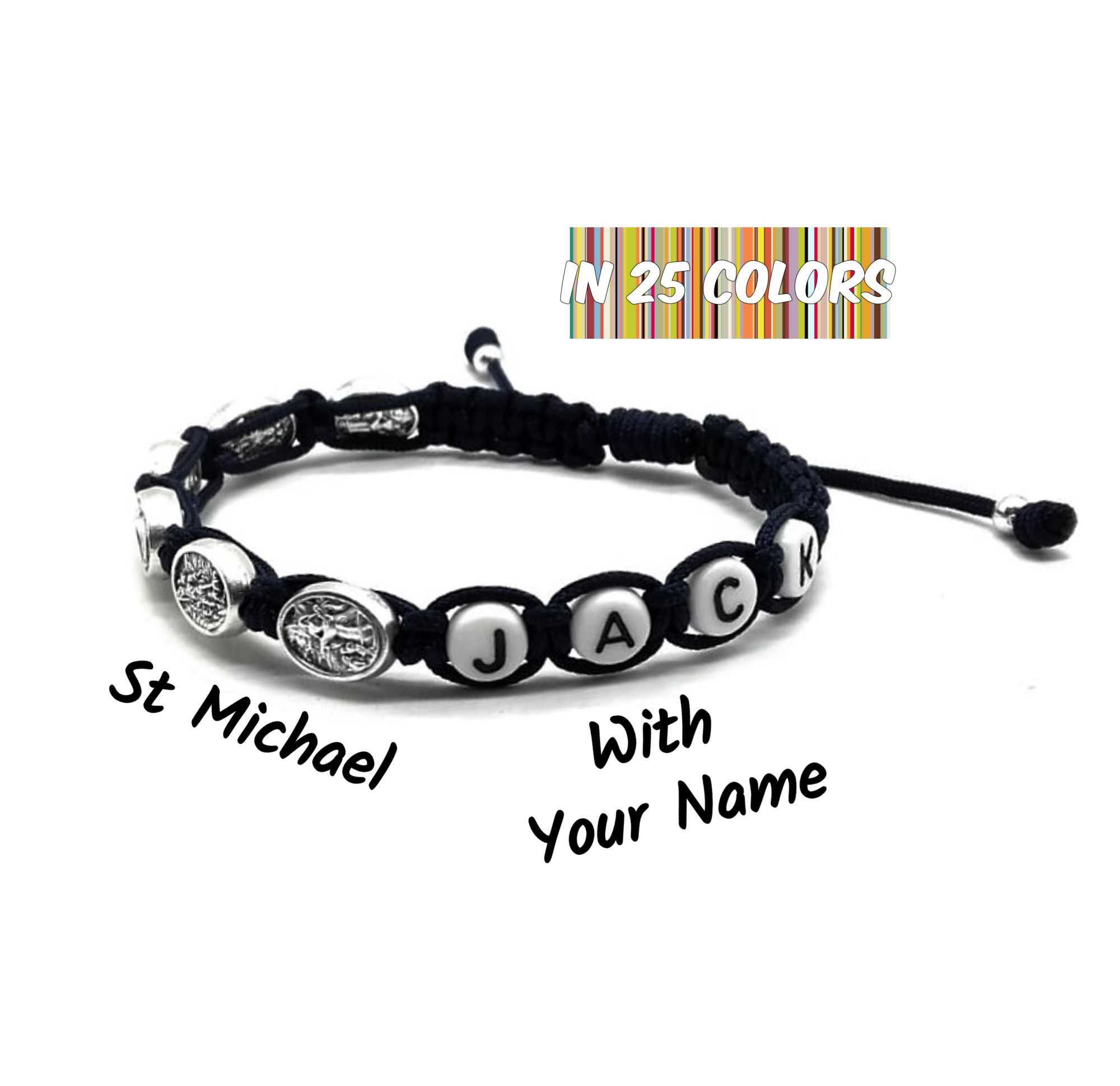 Personalized St Michael Bracelet Personalized Gift St | Etsy