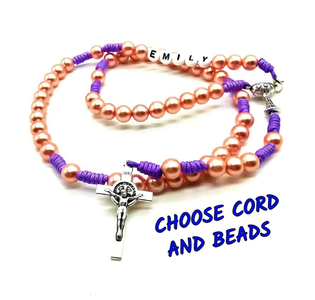 Rosary With Name, Personalized Rosary, Colorful Rosary, First Communion ...