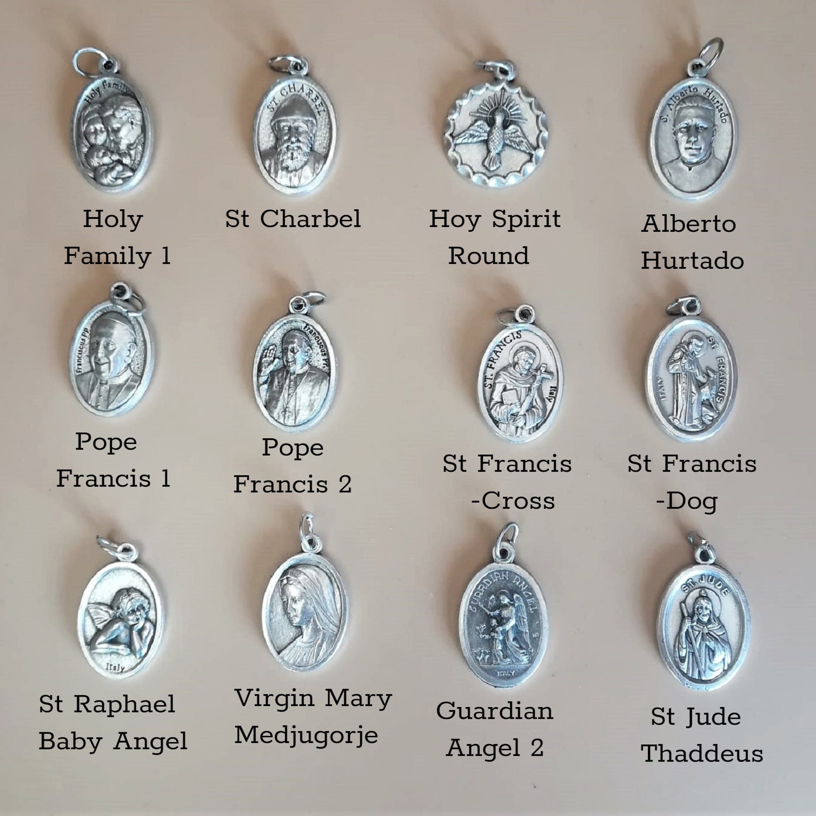 Catholic Jewelry Patron Saint Medal Charm Bangle Bracelet | Etsy