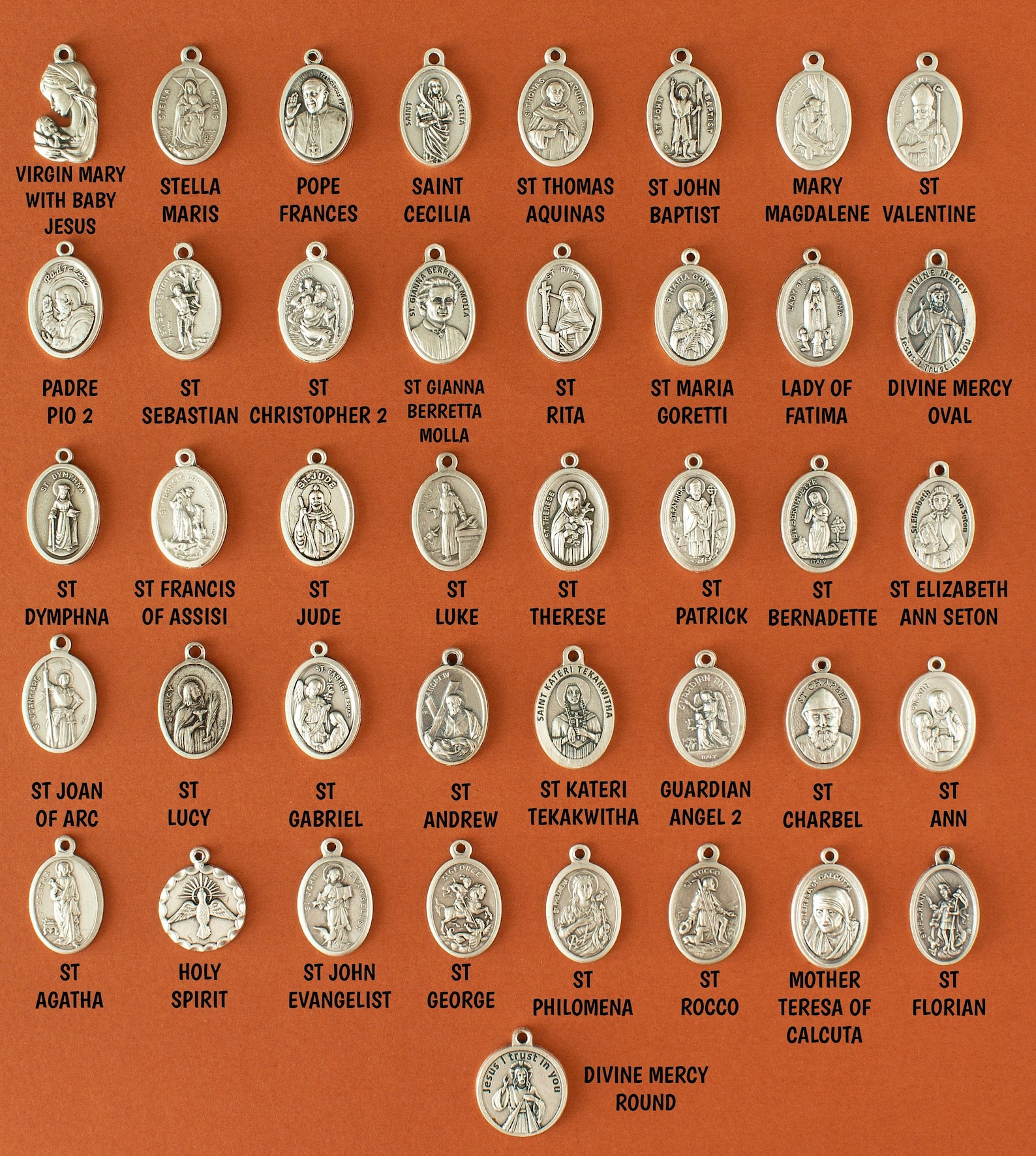 Catholic Keychain Lobster Clasp Claw Keychain Charm Saint St - Etsy