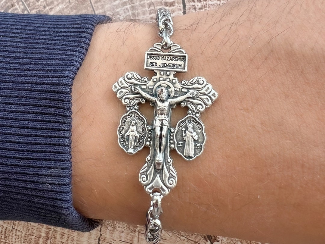 Pardon Cross Pendant Chain Bracelet in Four Different Styles - Etsy