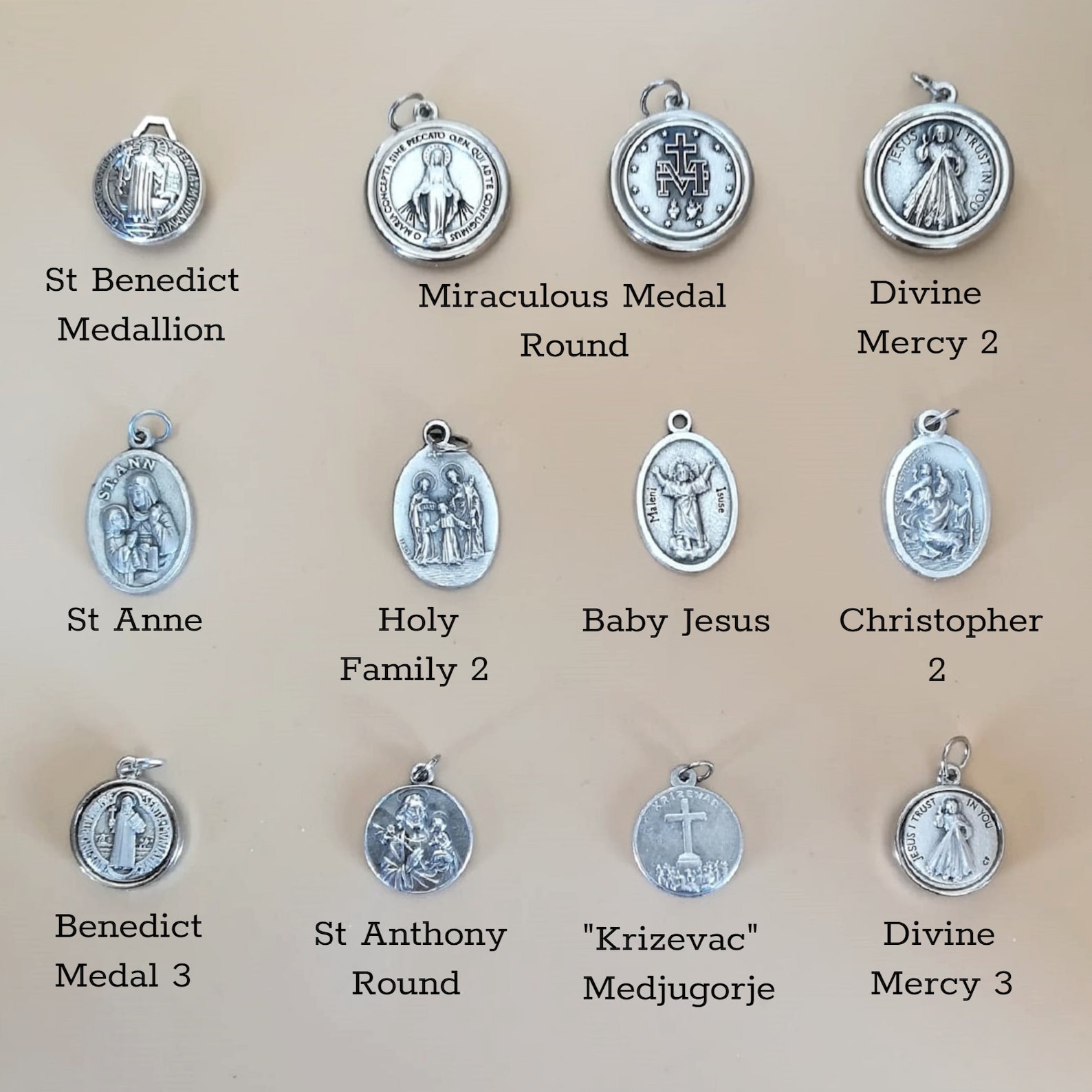 Catholic Chain Bracelet 3 Patron Saint Medals Adjustable | Etsy