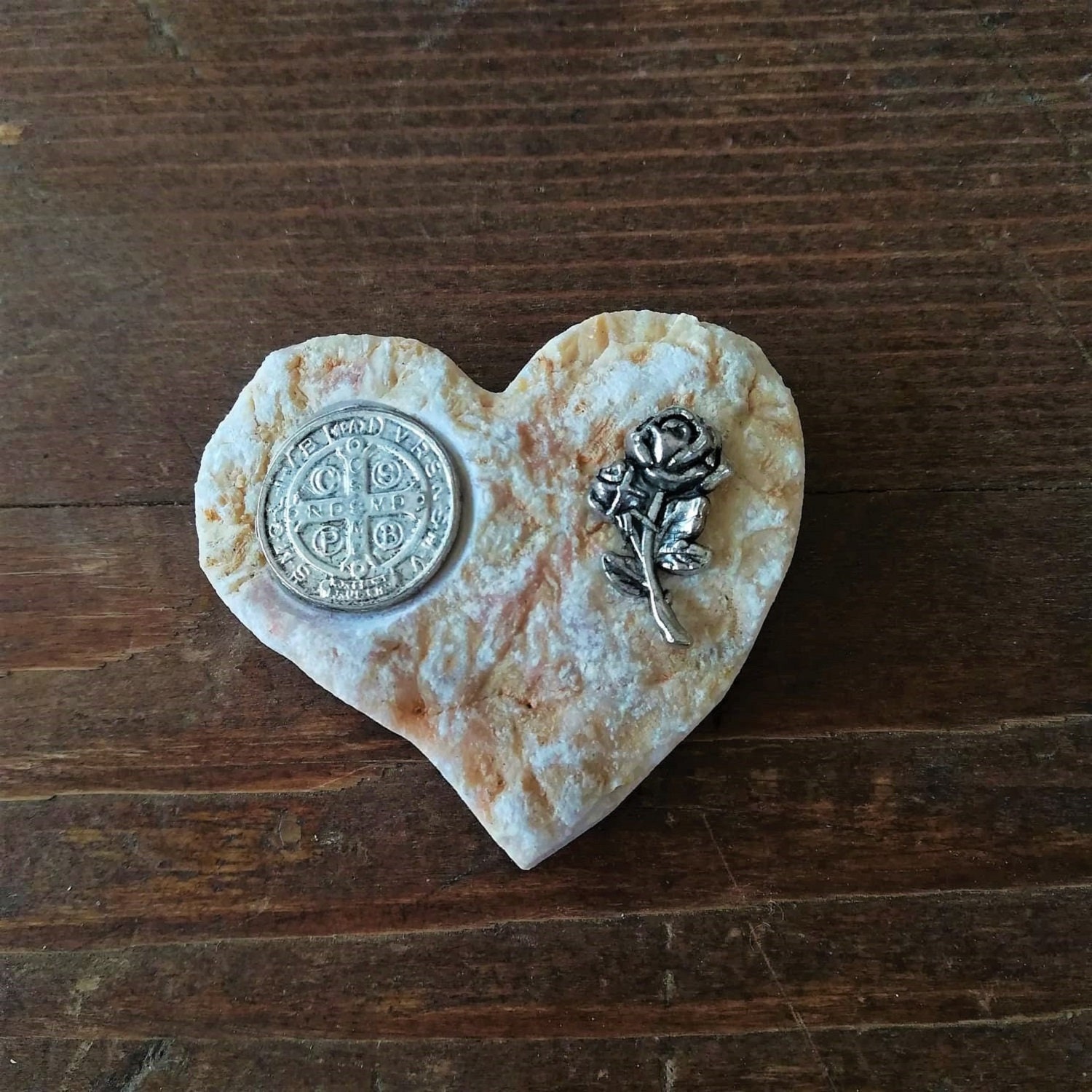 Handmade Catholic Magnets Medjugorje Stone Heart Magnets | Etsy