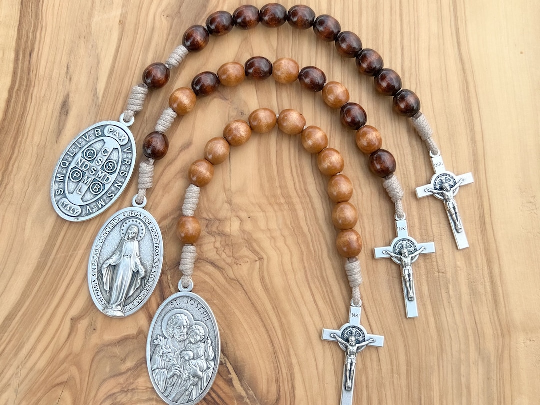 Custom Catholic Chaplet, Wooden Prayer Beads, Handmade Rosary, Pocket ...