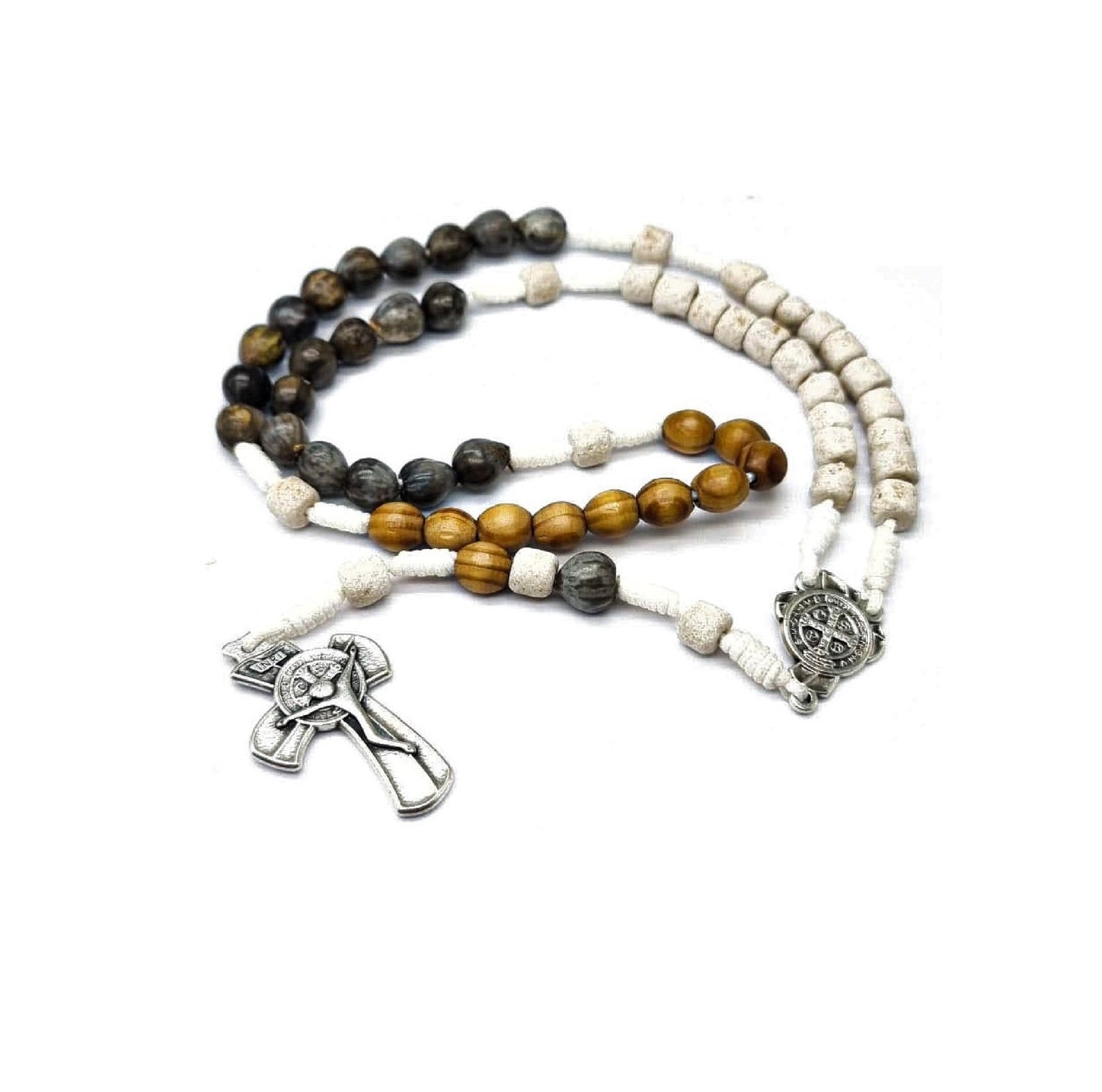 Catholic Rosary With 3 Bead Types, Rosary for Men, Medjugorje Rosary ...
