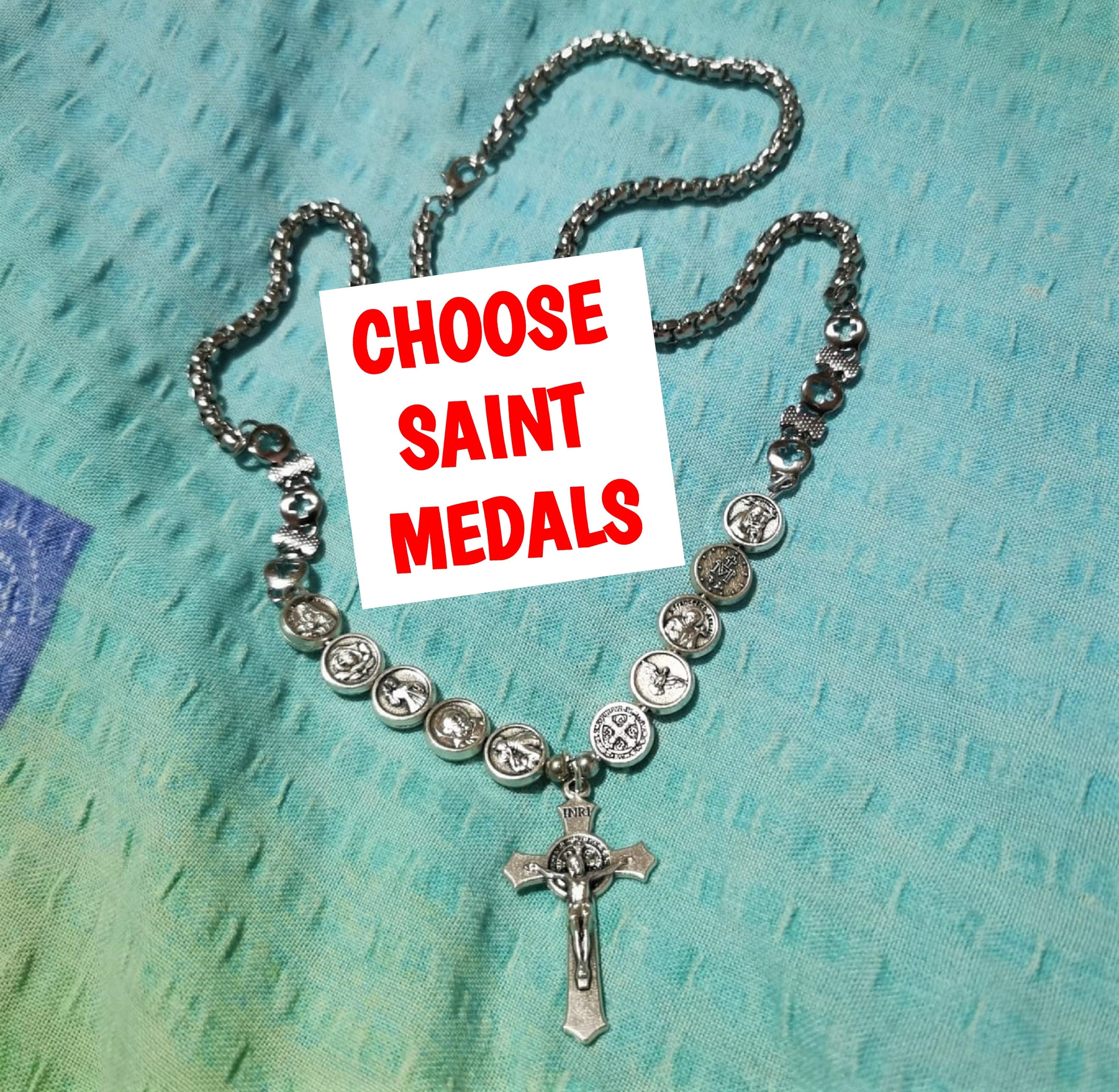 Catholic saints necklace blessing necklace protection | Etsy