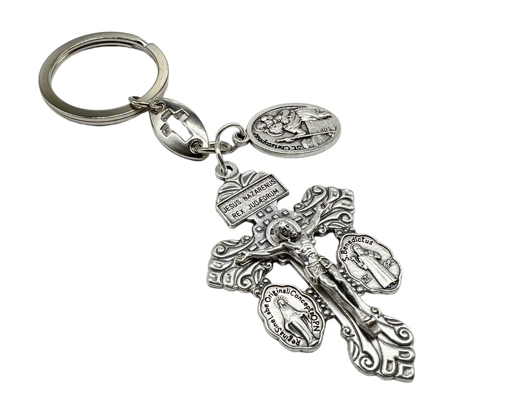 Pardon Crucifix Catholic Keychain, Car Accessories, House Keys ...