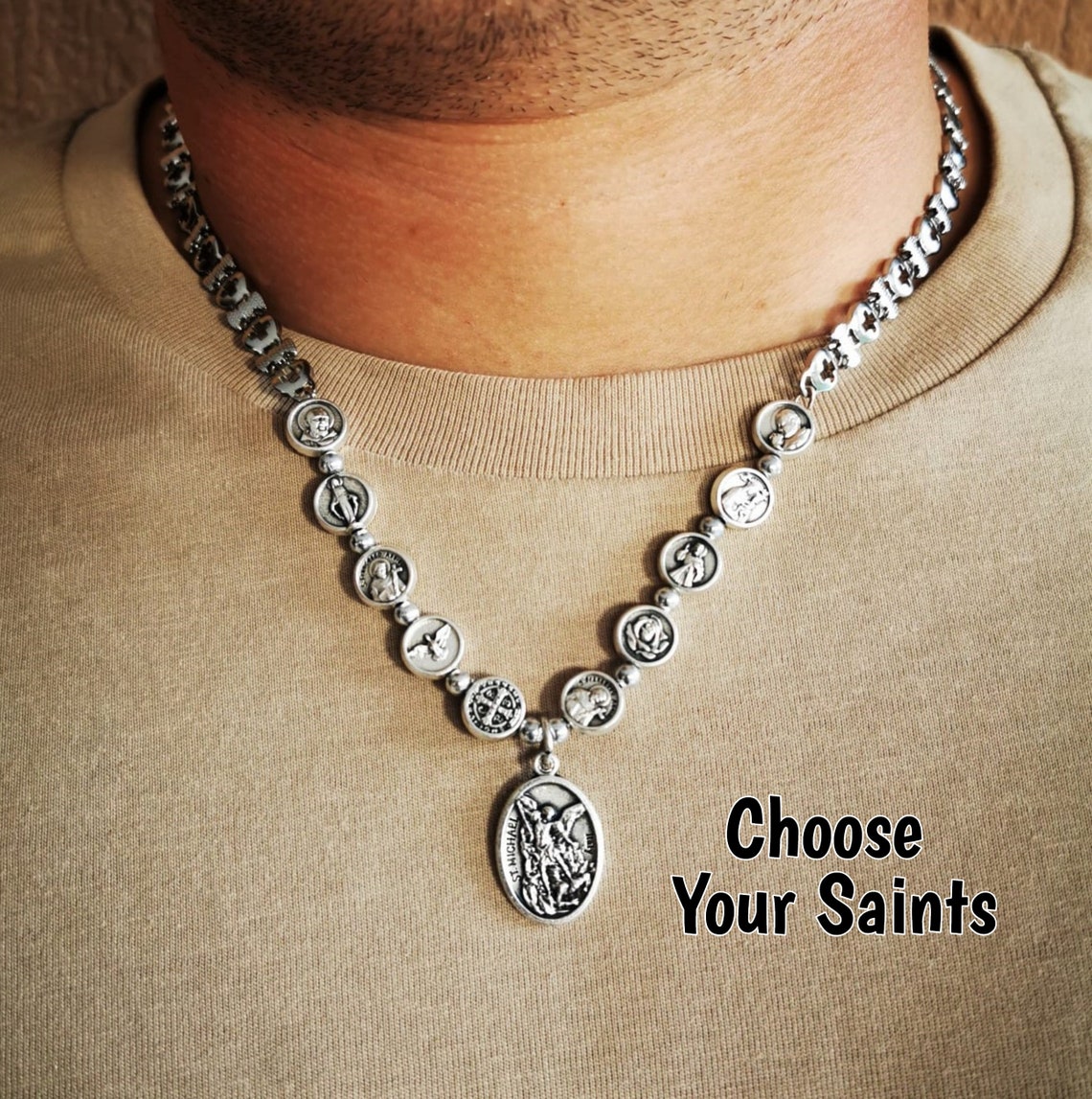 Catholic Saint Necklace Chain Necklace Religious Necklace - Etsy