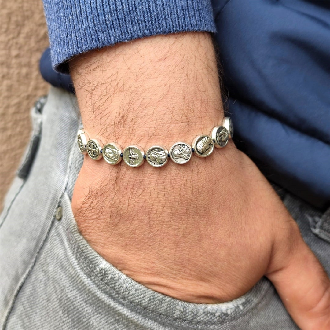 Custom Catholic Rosary Bracelet for Men Women Kids / Personalized ...