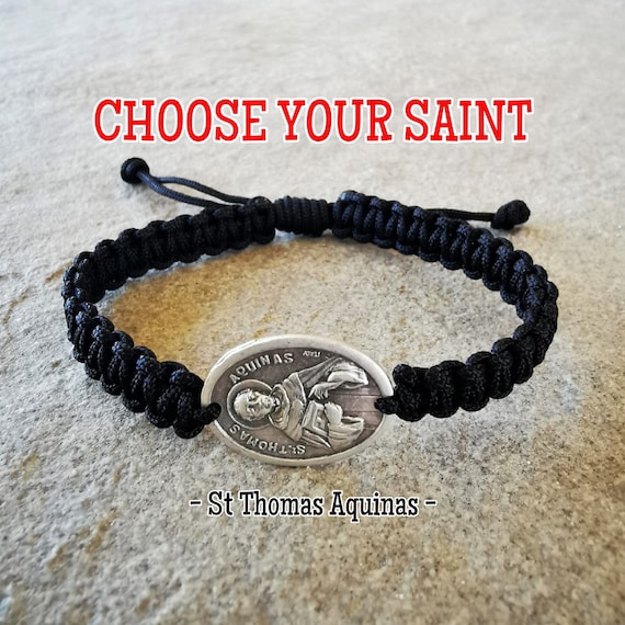 St Thomas Aquinas Bracelet Saint Thomas Aquinas Medal Charm | Etsy