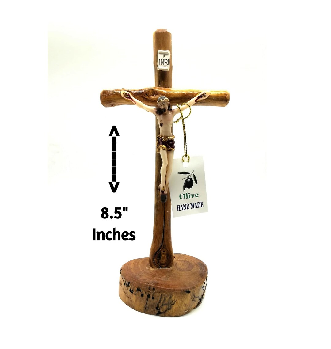 Wooden Table Cross, Olive Wood Cross, Standing Cross, Baptism Gifts ...