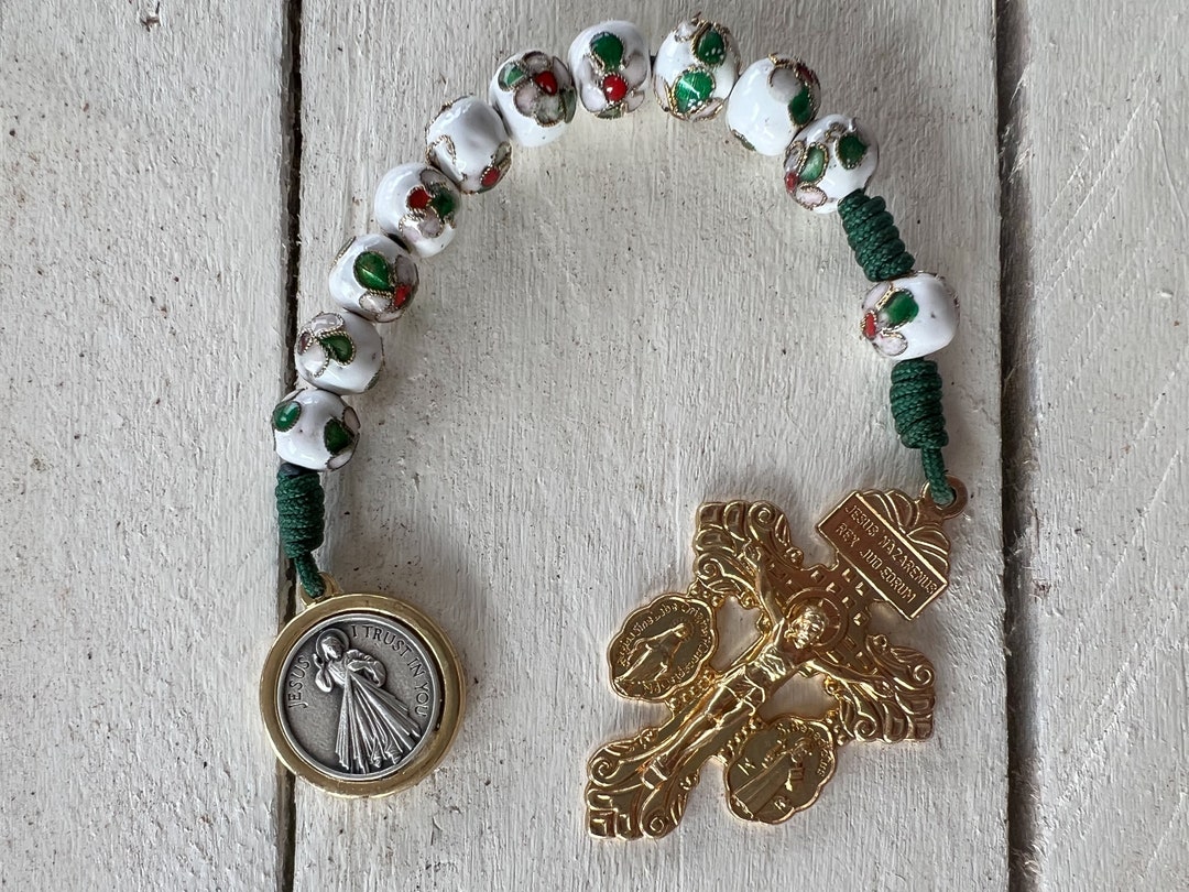 Divine Mercy Pardon Cross Crucifix Pendant One Decade Chaplet Rosary ...