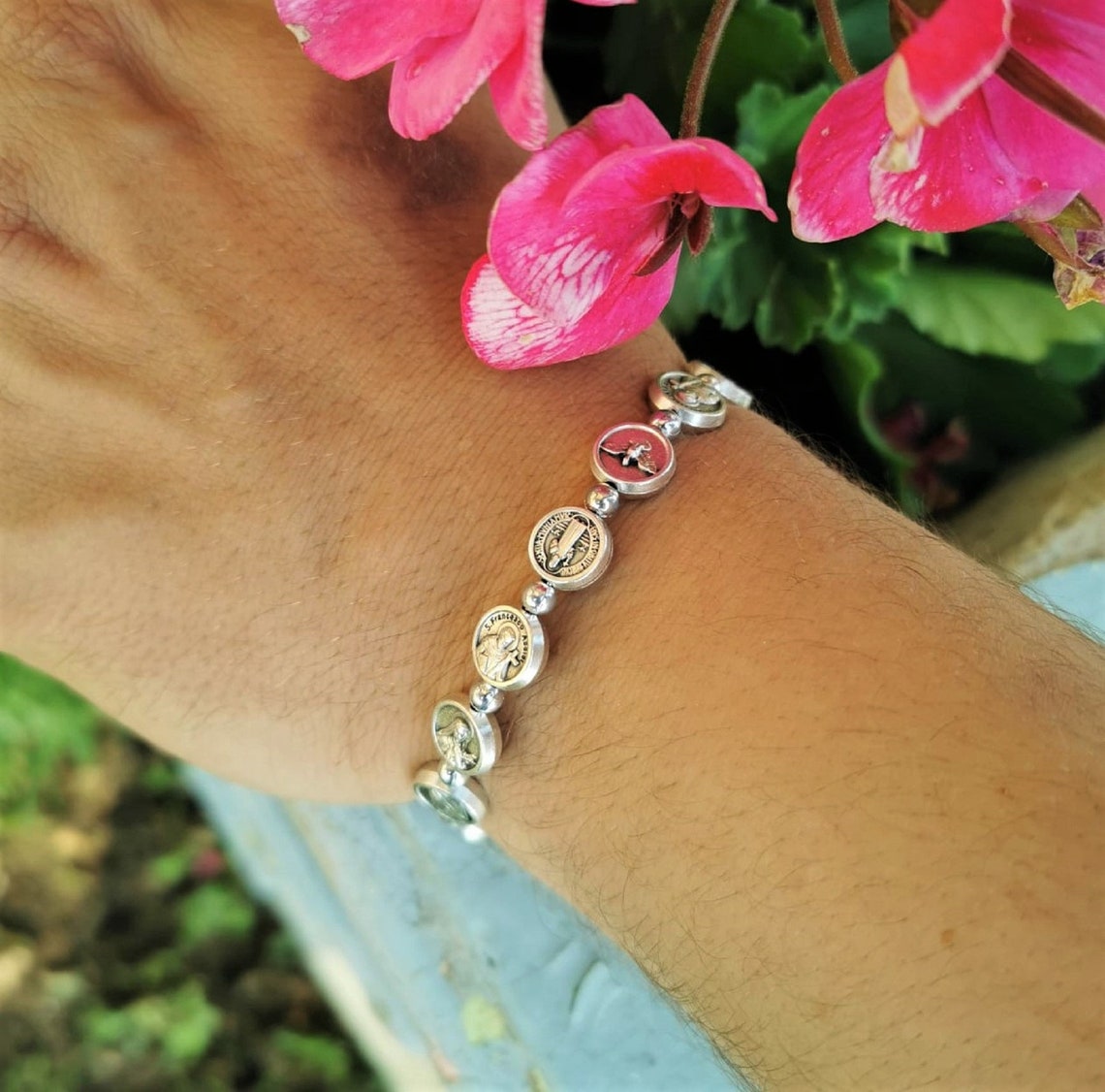 Custom Catholic Bracelet / Saint Bracelet / Adjustable Chain - Etsy